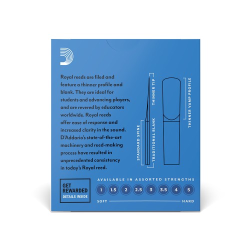 Rico Royal by D'Addario Bb Clarinet Reeds - Box 3